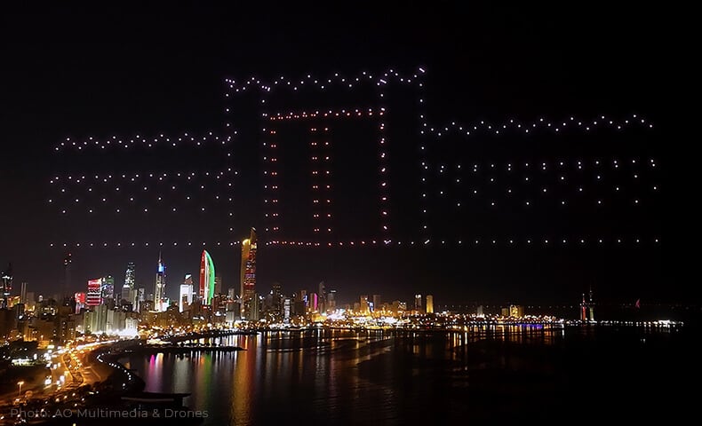 Kuwait National Day celebration with drone show - AO Drones